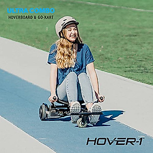 Hover-1 Ultra Electric Hoverboard & Go-Kart Combo | 7MPH Top Speed, 4HR Full Charge, Hand-Operated Rear Wheel Control, Adjustable Frame, Easy Installation