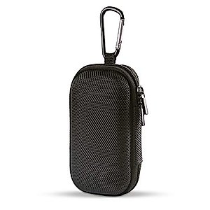 Portable Hard EVA Case, Hootek Protective Hard Shell Travel Carrying Case Bag with Dual Zipper and Metal Carabiner for MP3 Players, USB Cable, Earphones, Memory Cards, U Disk, Lens Filter, Keys, Coins