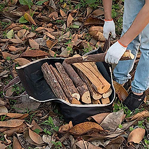 Amagabeli 5ft Firewood Log Rack with Cover Combo Set Bundle Large Canvas Firewood Carrier Log Tote Bag