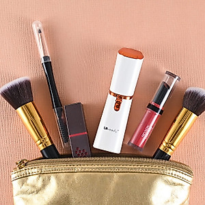 LA Beauty™ Hair Remover for Face, Women Facial Hair Trimmer, Great for Peach Fuzz, Chin, Upper Lip Hair, Ideal Gift for Women, Battery Included with Built-in LED Light (White))