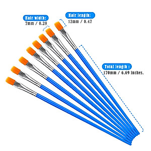 30Pcs Small Paint Brushes Kids for Acrylic Painting, Flat Nylon Hair Paint Brush Bulk Wooden Handle Oil Watercolor Painting Brushes for Students, Children and Adult