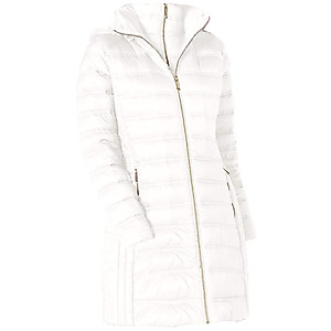 Michael Michael Kors White Down Hooded Packable 3/4 Coat (L)