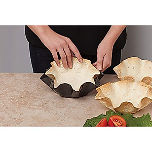 HIC Harold Import Tortilla Bowl Maker, Set of 2, Non-Stick Black Baking Pans