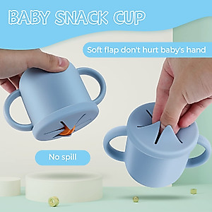 LUOWAN Sippy Cup with Straw Silicone Baby Cup with Straw Spill Proof Snack Container 2 in 1 8OZ