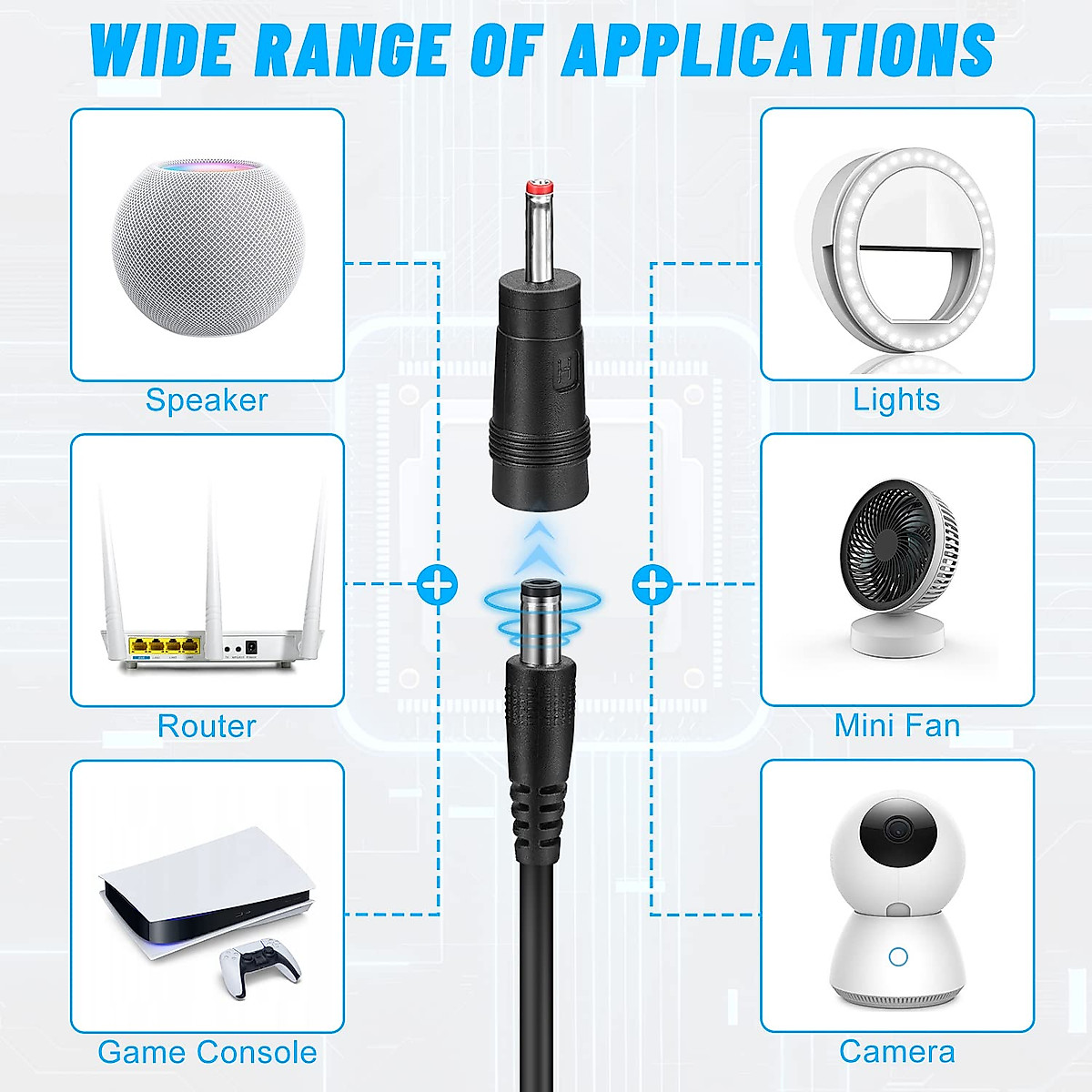 FARSENSE USB DC 5V to 12V Step Up Power Cable(3ft), USB to DC 12V Adapter with DC Jack 5.5 x 2.5mm(3.5 x 1.35mm), USB Boost Converter Supports LED Indicator