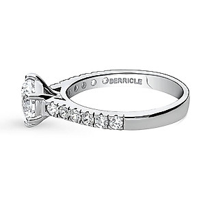 BERRICLE Sterling Silver Solitaire Wedding Engagement Rings 1.25 Carat Round Cubic Zirconia CZ Promise Ring for Women, Rhodium Plated Size 4.5