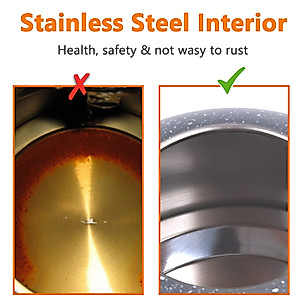 Foedo Tea Kettle for Stove Top, 102 OZ / 3 Liter Tea Pots for Stove Top, Whistling Tea Kettle Food Grade Stainless Steel with Wood Pattern Handle for Tea, Coffee, Milk（Grey）