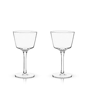 Viski Nick and Nora Glasses, Stemmed Drinkware, Premium Crystal Cocktail Glasses, Cocktail Coupe Glasses, Home and Bar Glass cups, Set of 2, 6oz