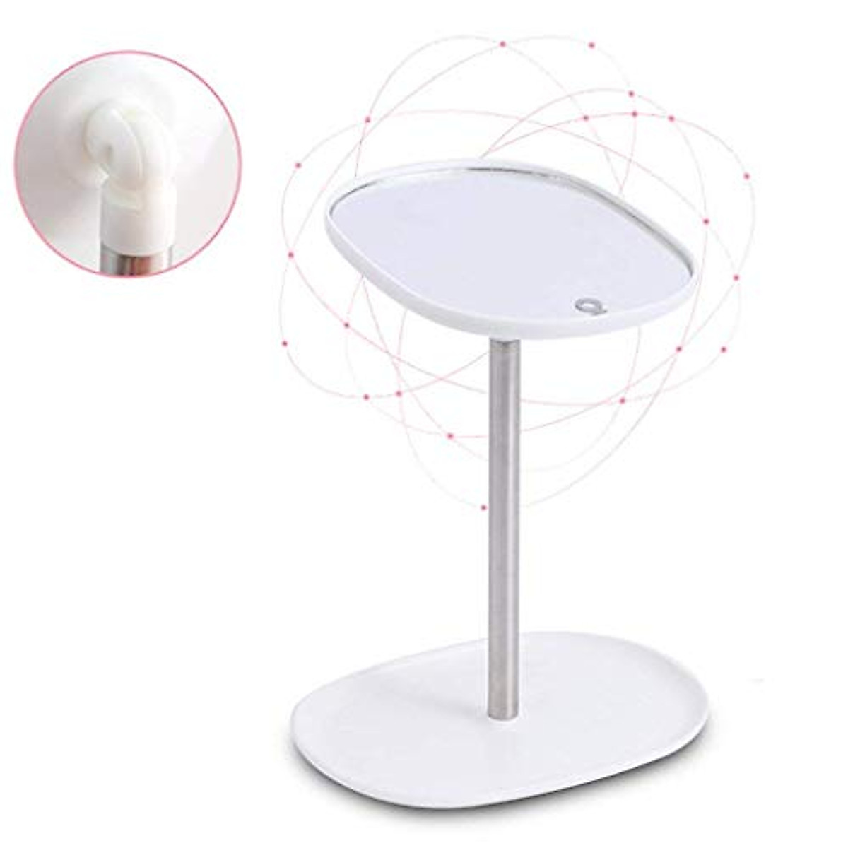 ZXY-NAN Bathroom Mirror Make-up Mirror White 360 ??deg; Swivel Portable Mirror HD Princess Compatible with Indoor use with a Desk Bathroom Mirrors