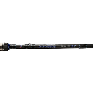 Dobyns Rods Champion XP Series 7’3” Casting Bass Fishing Rod DC733CFH Med-Heavy Fast Action | Modulus Graphite Blank w/Kevlar Wrapping | Fuji Reel Seat | Baitcasting | Line 10-17lb Lure ¼ -¾ oz, Black/Blue