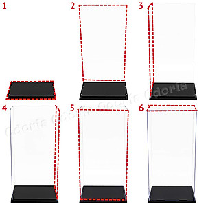 Odoria Clear Acrylic Assembly Required Display Box Case 14.6" High Dustproof Figure Gundam Display