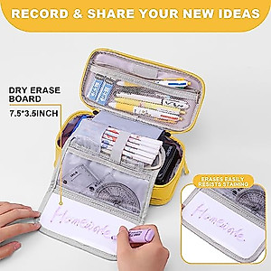 SCIONE Pencil Case for Girls, Large Pencil Pouch School Supplies for Kids with Dry-erase Board, Big Capacity Zipper Cute Pen Box Bag Organizer, Back to School Gifts for Student Teens College Office