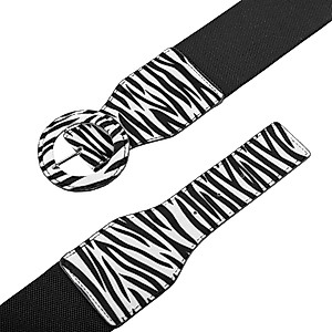 CHIC DIARY Elastic Waist Belt for Women Zebra Print Wide Cinch Belt Stretchy Waistband