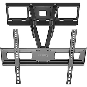BONTEC Full Motion TV Wall Mount for 23-70” LED OLED Flat Curved TVs, Tilt Swivels Dual Articulating6 Arms TV Bracket Supports up to 99lbs, Max VESA 400x400mm, Fit 8” 16” Studs