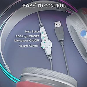 AULA USB Gaming Headset with Mic for PC, RGB Rainbow Backlit Headset, Virtual 7.1 Surround Sound, 50mm Driver, Soft Memory Earmuffs, Wired Laptop Desktop Computer Headset, Green, S505