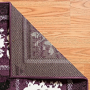 United Weavers Dallas Baroness Area Floor Rug - Plum, 5x8, Modern Indoor Area Rug with Bordered Pattern, Jute Backing