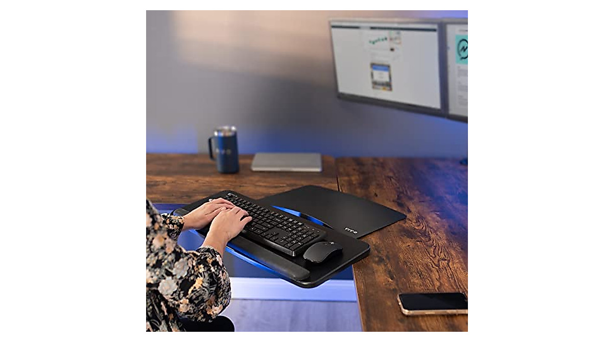 VIVO 17" Curved Corner Desk Connector for L-Shaped Desks