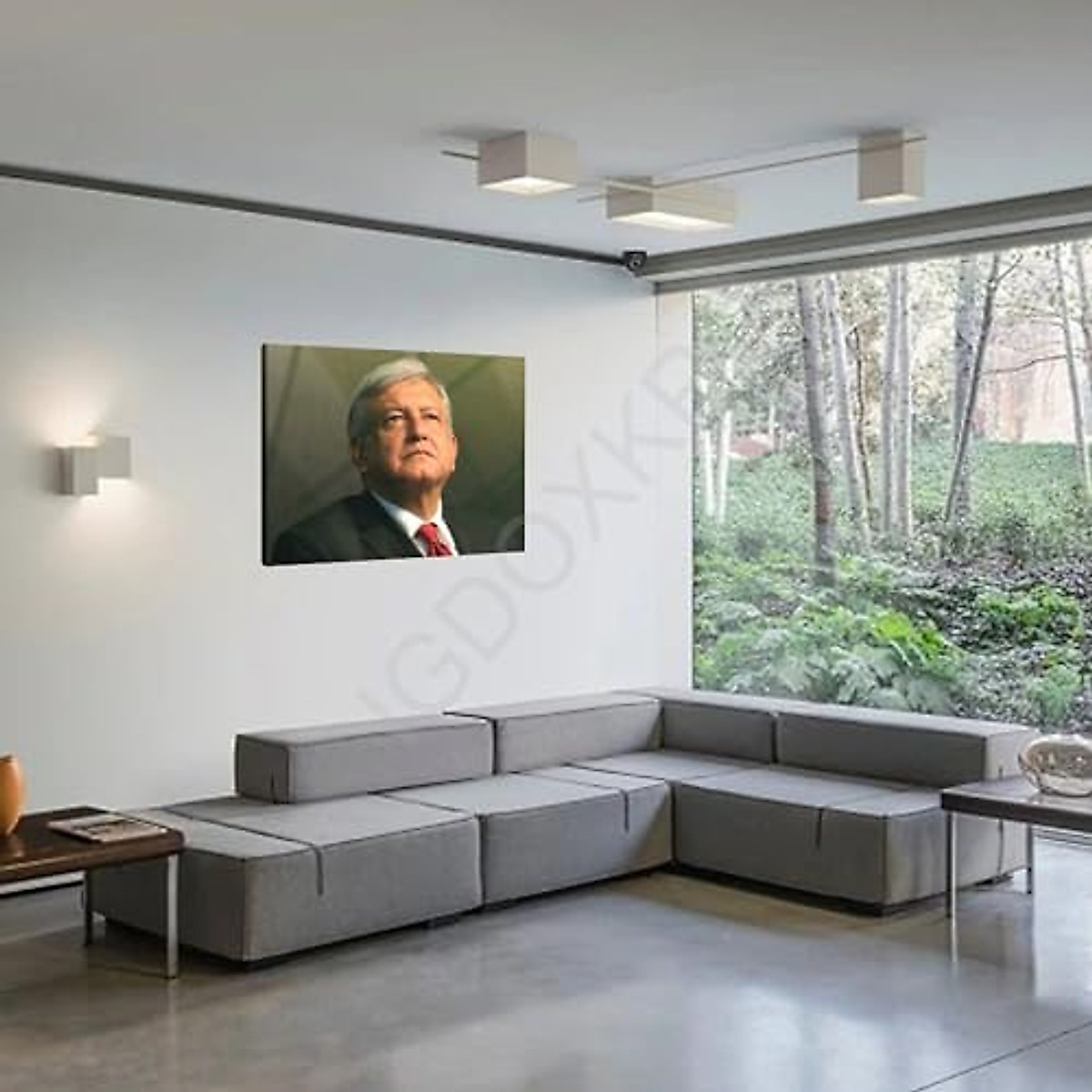 Mexican President Andres Manuel Lopez Obrador Portrait Poster (1) Canvas Poster Wall Art Decor Print Picture Paintings for Living Room Bedroom Decoration Frame-style 20x16inch(50x40cm)