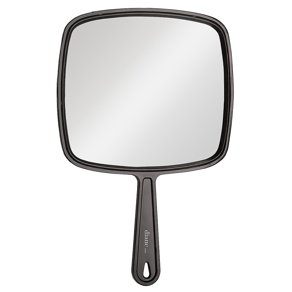 Diane Professional Quality Hand Mirror, Single Sided Hand Held Mirror with Handle for Salon, Barber, Vanity, Grooming, Shaving, and Travel, Medium, 7.5" x 10.75", Black