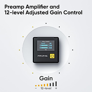 7RYMS iRay DW20 Wireless Lavalier Microphone, Noise Cancellation, Safety Audio Track, 328' Range, Wireless Lapel Microphone for Camera, iPhone, Android, PC, YouTube, Interviews, Vlogs, Live-Streaming