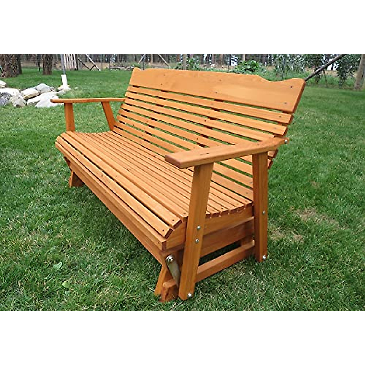 Kilmer Creek Rustic Finished 5' Cedar Porch Glider, Amish Crafted