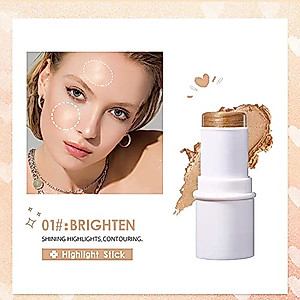 Mysense 2 Colors Contour Stick,Contour Concealer Highlighter Stick,Body Face Brightens & Shades Make Up Foundation Cream Pen,2pcs