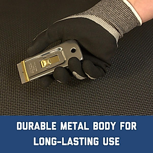 AccuTec Pro Heavy Duty Window Scraper with 5 Blades - Full Metal Body for Longevity and High Carbon Steel Blades for Optimized Sharpness and Durability - APTL-7001