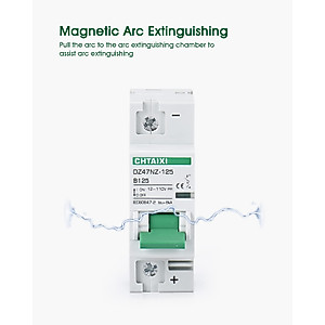 Chtaixi 12V-110V DC Miniature Circuit Breaker, 100 Amp 1 Pole Battery Breaker Protector for Solar PV System and RV, Thermal Magnetic Trip, DIN Rail Mount, High Current DC Disconnect Switch MCB 1P B100