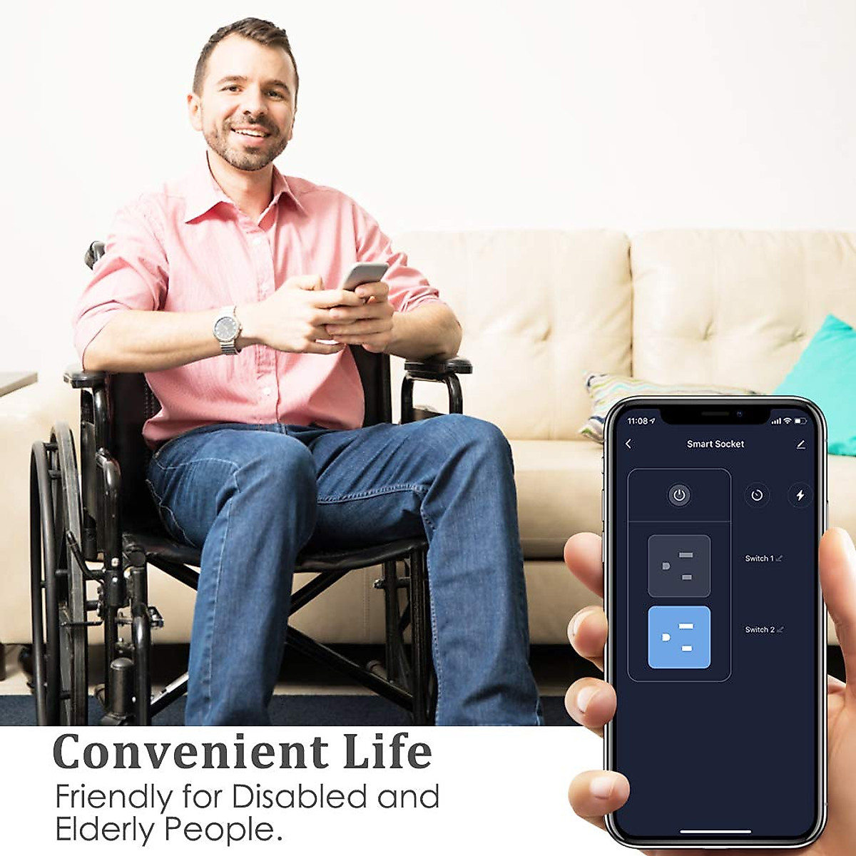 Smart Plugs That Work with Alexa Google Home Siri, Wireless 2.4G WiFi Outlet Controlled by Smart Life Tuya Avatar Controls APP, 10A Mini Socket Enchufe Inteligente with Timer, Dimmer, 1 Pack