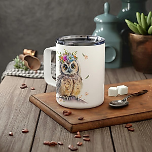 Hyturtle Owl Cup Gifts - Just A Girl Who Loves Owls Coffee Mug, Stainless Steel 12oz - Owl Gifts for Women, Cute Animal Lover Gift for Girls, Daughter on Birthday or Christmas