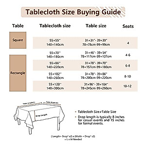 Laolitou Rustic Tablecloth Cotton Linen Waterproof Tablecloths Burlap Table Cloths for Kitchen Dining Cloth Table Cloth for Rectangle Tables Coffee Lines Rectangle,55''x70'',4-6 Seats