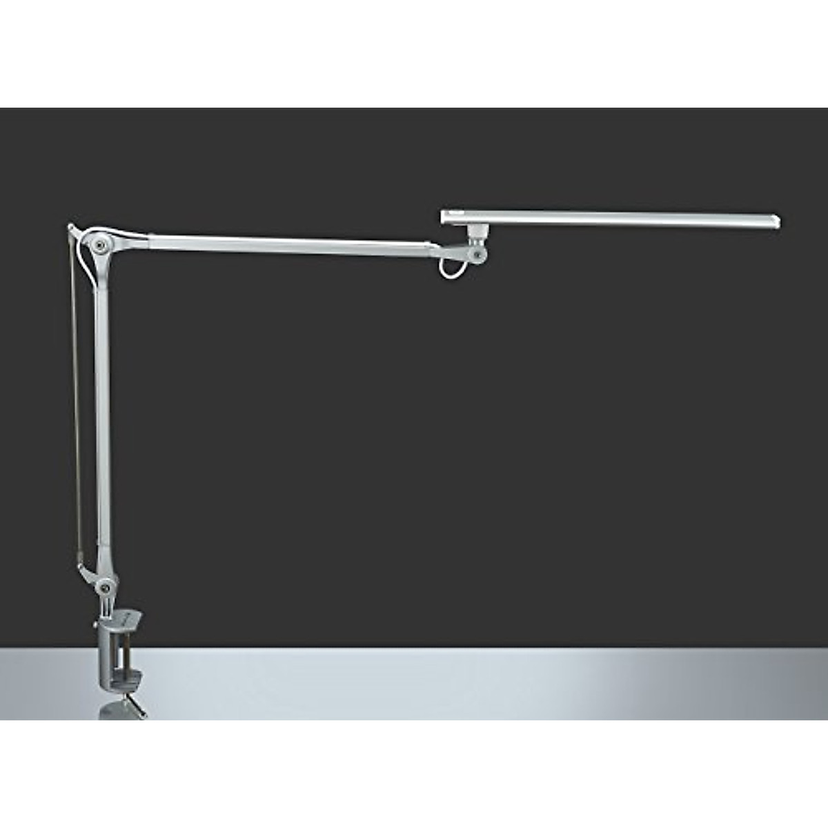 PHIVE CL-1 LED Architect Desk Lamp/Clamp on Desk Lamp,Metal Swing Arm Dimmable Drafting Table Lamp (Touch Control,Eye-Caring,Memory Function,Highly Adjustable Office/Task//Workbench/Work Light) Silver