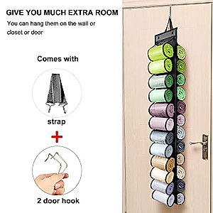 Longjet Hanging Closet Organizers and Storage, Over The Door Organizer, for Leggings Clothes Storage and T-Shirts Organization (24 Roll)