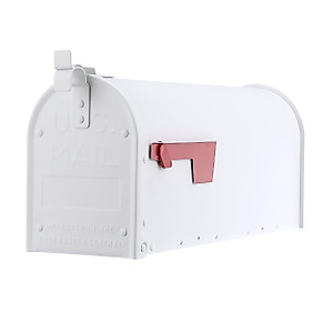 Architectural Mailboxes Admiral Aluminum Post Mount Mailbox, Compatibility Code A, ADM11WAM, Textured White, Medium Capacity