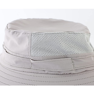Home Prefer Men's Sun Hat UPF50+ Light Weight Bucket Hat Wide Brim Fishing Hat Light Grey