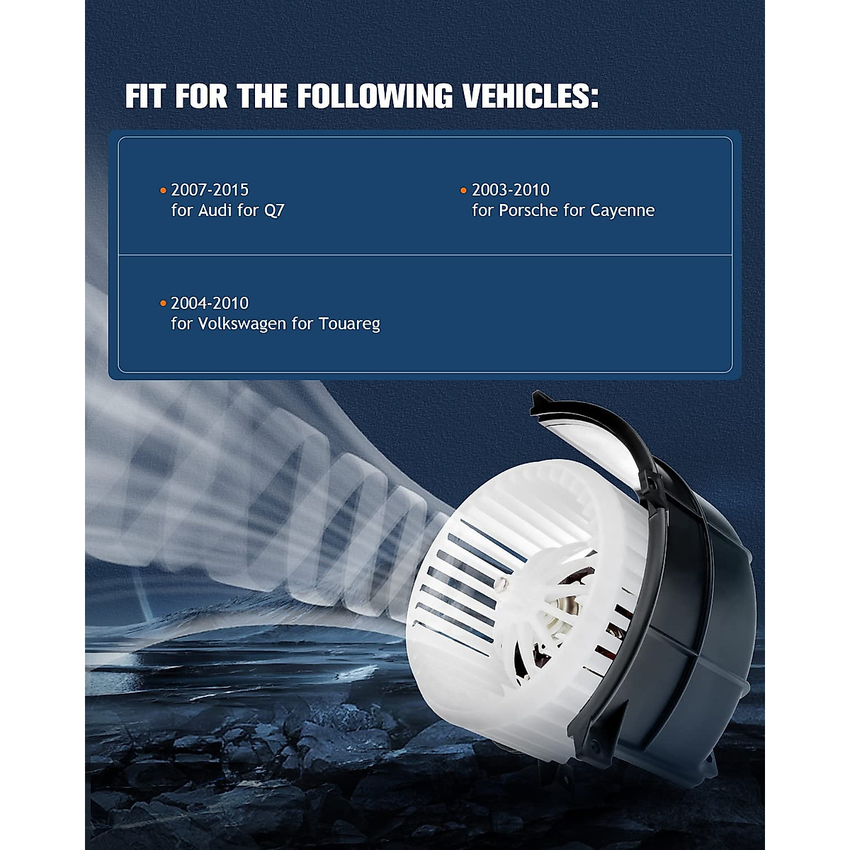 ECCPP HVAC AC Heater Blower Motor AC w/Fan Cage Front fit for 07-2015 for Audi Q7 /03-2010 for Porsche Cayenne /04-2010 for VW Touareg