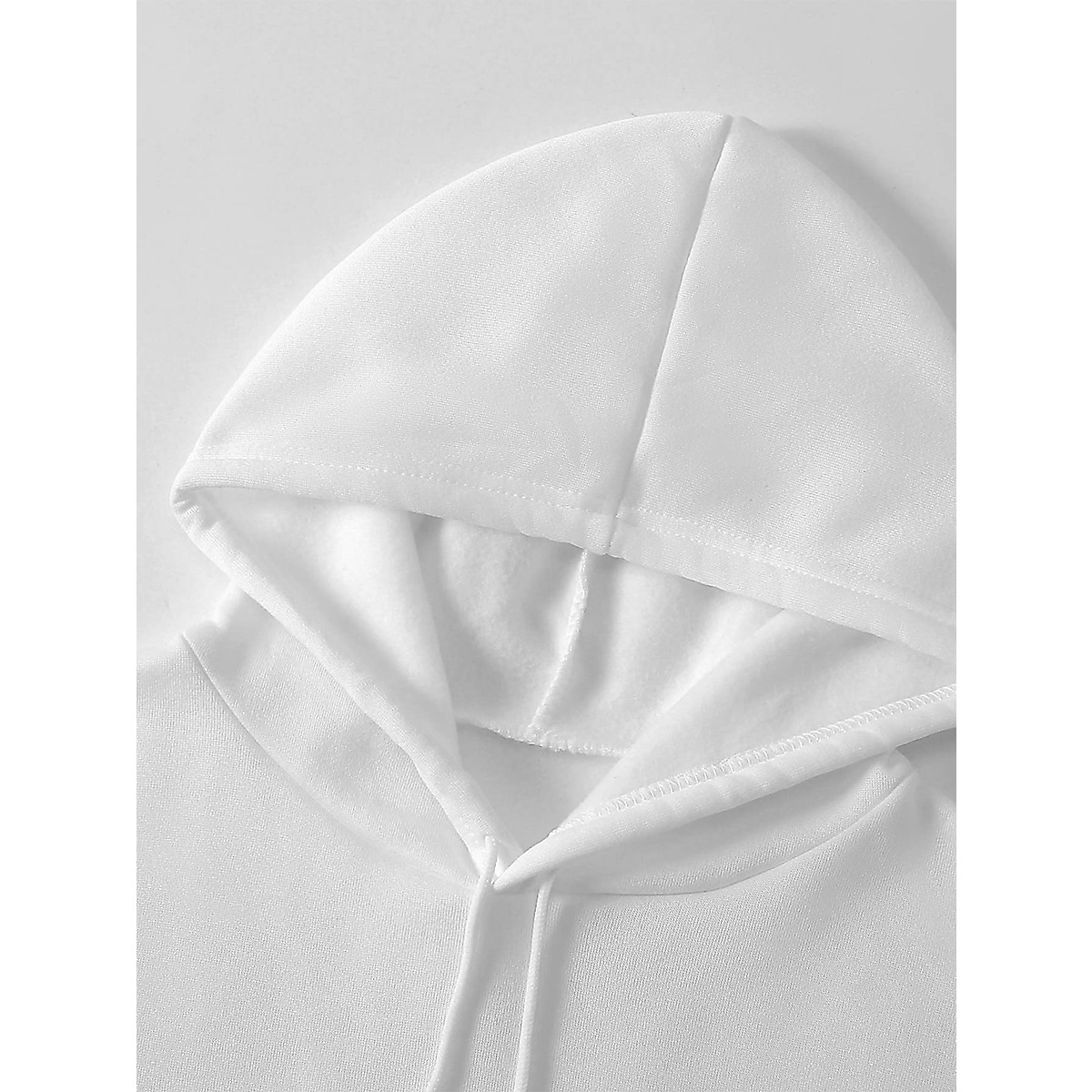 SHENHE Women's Slogan Letter Print Long Sleeve Hooded Sweatshirt Pullover Hoodie Tops White L