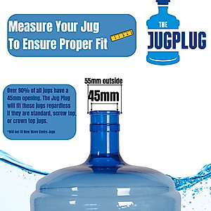 Jug Plug The Original 5 Gallon Water Jug Cap Reusable - No Spill Silicone 3 & 5 Gallon Water Jug Lid Fits 55mm Bottles with a 45mm Opening - Leak-Proof 5 Gal Water Jug Cap Replacement Cover - 3 Pack