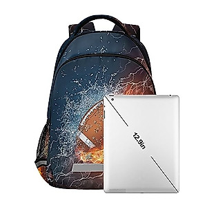 Sletend Durable Kids Backpack Boys Girls Elementary School Bags American Football School Book Bags for Teens Kindergarten Sturdy Lightweight Travel Gifts, Personalized Prints Student School Bag