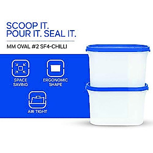 Tupperware Modular Mates Oval 2 Container Set, 1.1 Litres, 4-Pieces