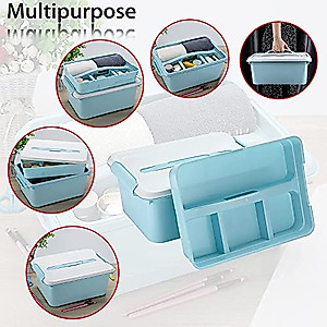 JUXYES Latchmate Stack Carry Storage Box with Divided Tray, Large Art Craft Supply Stackable Storage Container Bin with Handle Lid Latching Storage Container for School & Office Supplies