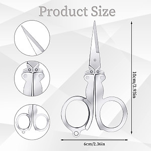 Folding Scissors, 4Pcs Stainless Steel Small Scissors Pocket Portable Foldable Travel Scissors Tiny Mini Craft Cutter