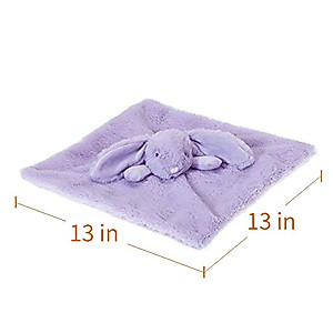 Apricot Lamb Stuffed Animals Purple Bunny Rabbit Security Blanket Infant Nursery Character Blanket Luxury Snuggler Plush Baby Lovey(Purple Bunny, 13 Inches)