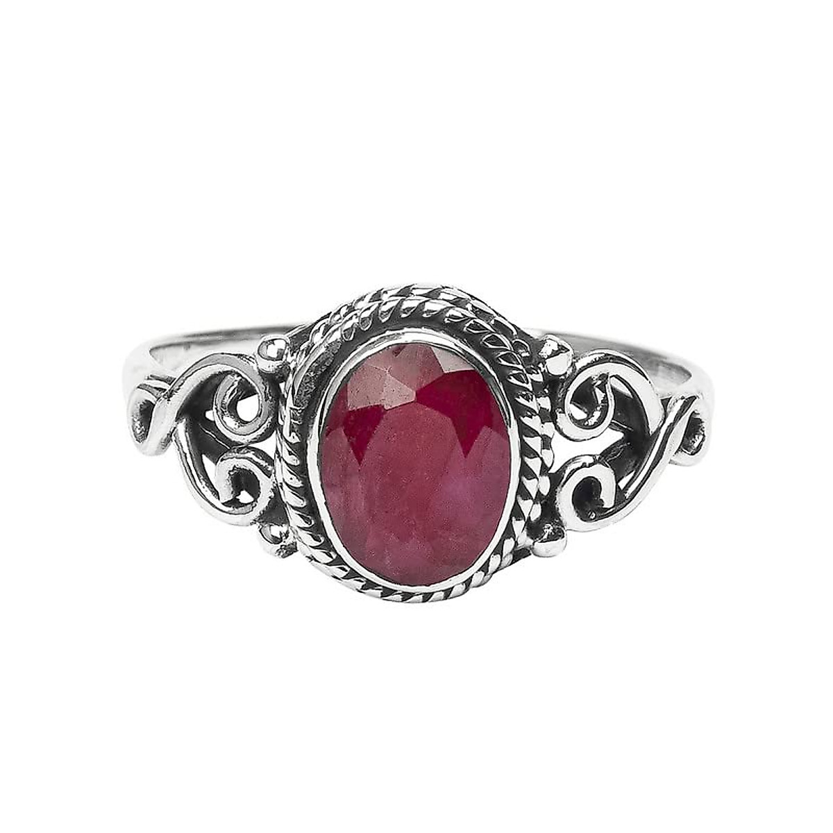 Ruby Stone Ring 925 Sterling Silver Statement Ring For Women Handmade Rings Gemstone Christmas Promise Ring Size US 11 Gift For Her