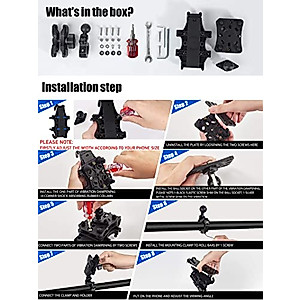 ZIDIYORUO Motorcycle ATV Phone Holder, Aluminum Heavy Duty Phone Mount for Motorcycle Universal 7/8"-9/8" Handlebars, Fit for All iPhone 14 13 12 Pro Max Android Samsung Smart Devices