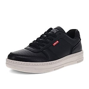 Levi's Womens Drive Lo Synthetic Leather Casual Lace Up Sneaker Shoe, Black, 8 M