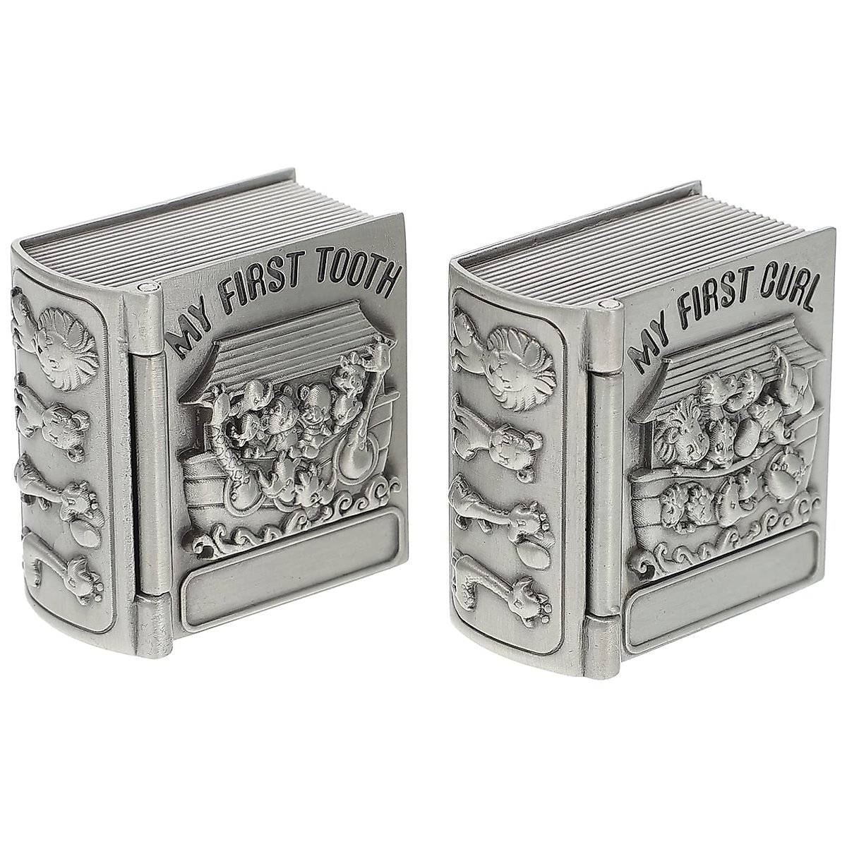 LIFKOME 2pcs First Curl and First Tooth Keepsake Box for Kids Silver Tooth Holder Tooth Collection Organizer Keepsake My First Curl and Tooth Box Set Metal Kids Keepsake Origanizer Child Memory