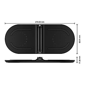 HyperX Chargeplay Base - Qi Wireless Charger, Qi Certified, Dual Wireless Charging Pads Charge Up to Two Devices, Battery Indicators, AC Wall Adapter, Compatible with Qi-Enabled Devices, HX-CPBS-A