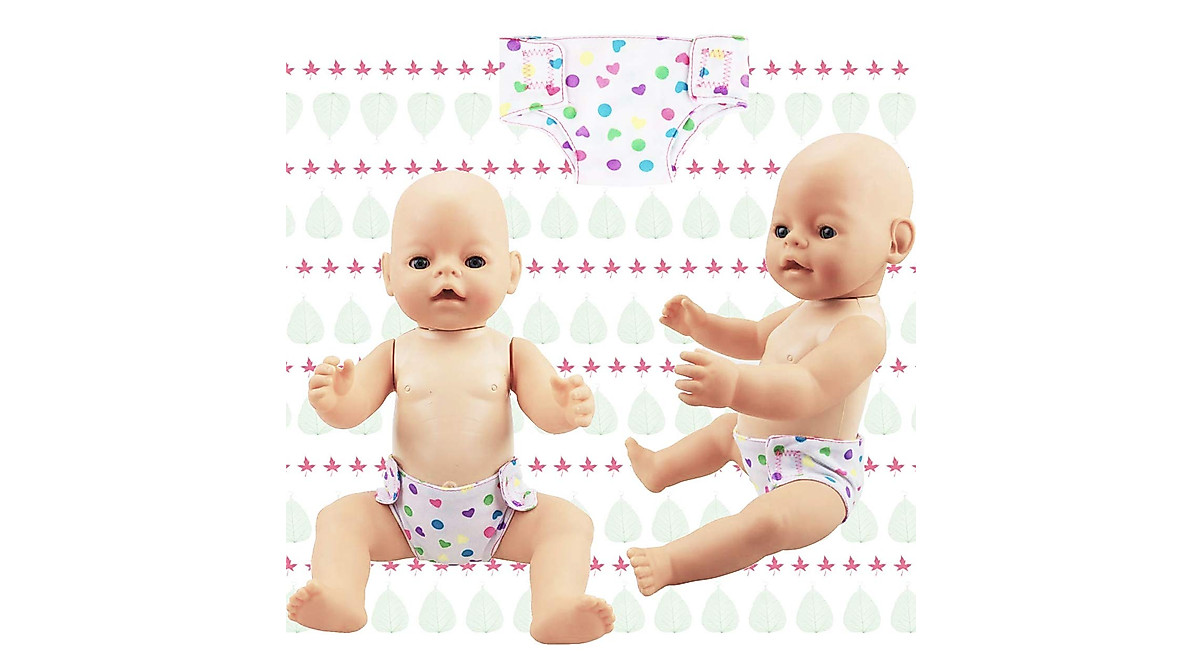DC-BEAUTIFUL 4 Pack Diapers for 14-18 Inch Dolls