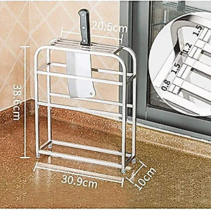 ZSQAI Storage Rack Multifunction Stainless Steel Knife Holder Storage Rack Kitchen Supplies
